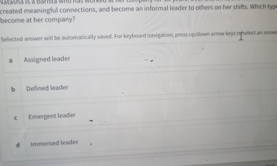 Solved created meaningful connections, and become an | Chegg.com
