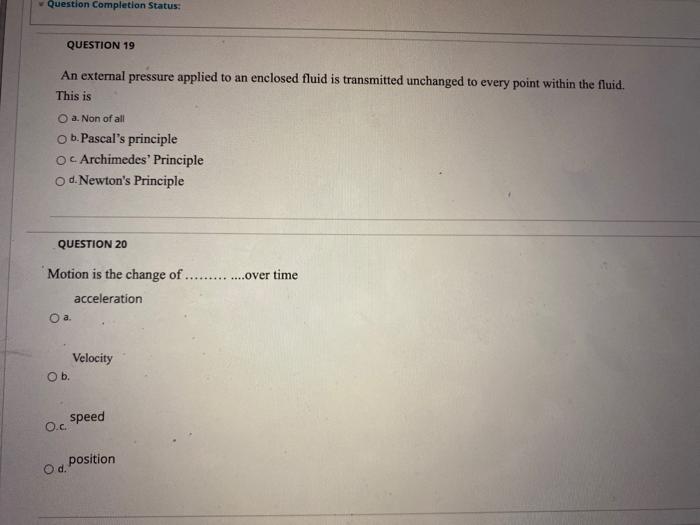 Solved Question Completion Status: QUESTION 19 An external | Chegg.com