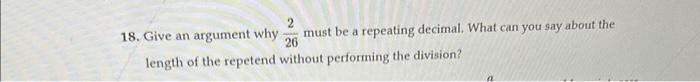 Solved length of the repetend without performing the | Chegg.com