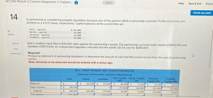 Solved ACC442 Module 3 Connect Assignment 3 Chapters... i 14 | Chegg.com