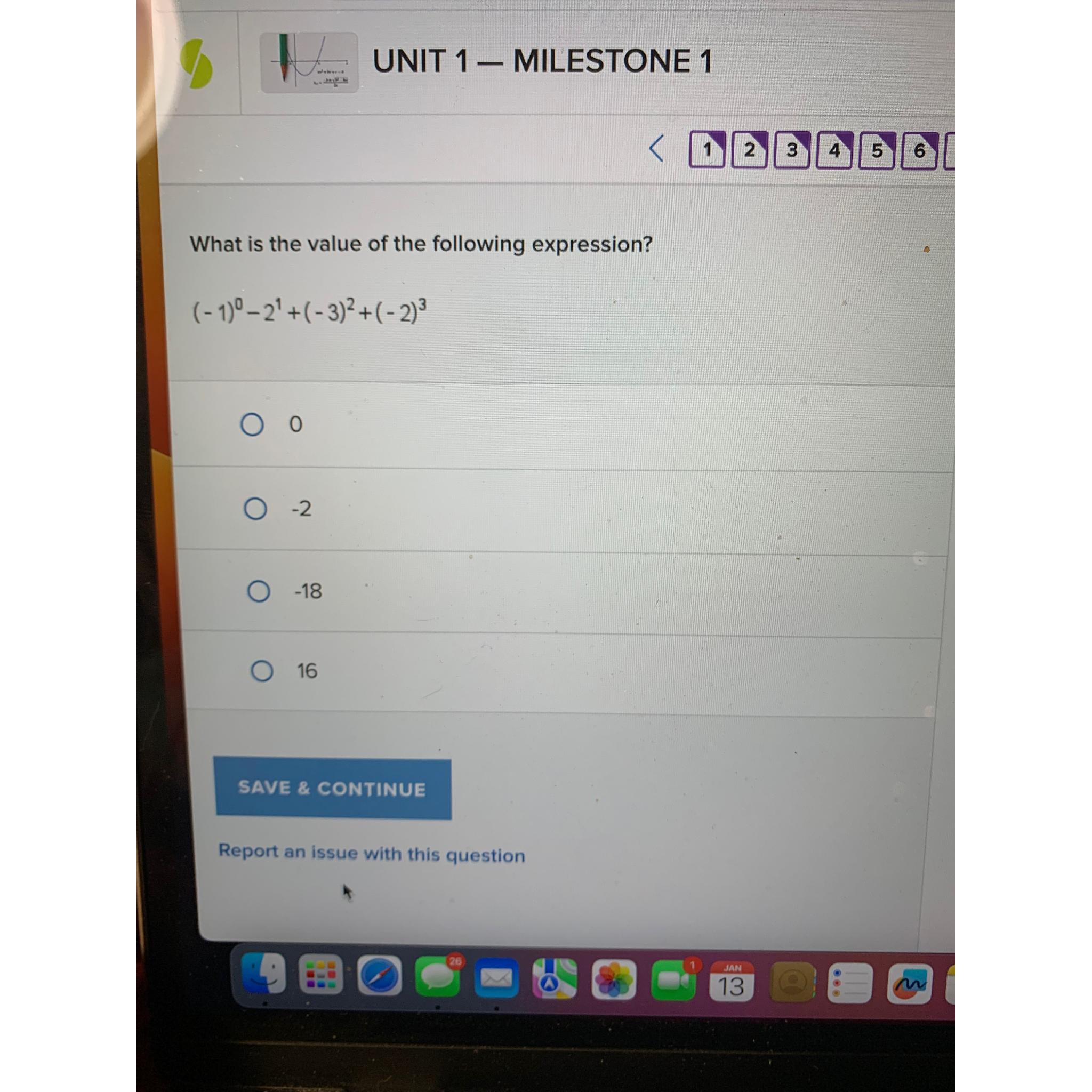Solved UNIT 1 - ﻿MILESTONE 1123456What is the value of the | Chegg.com