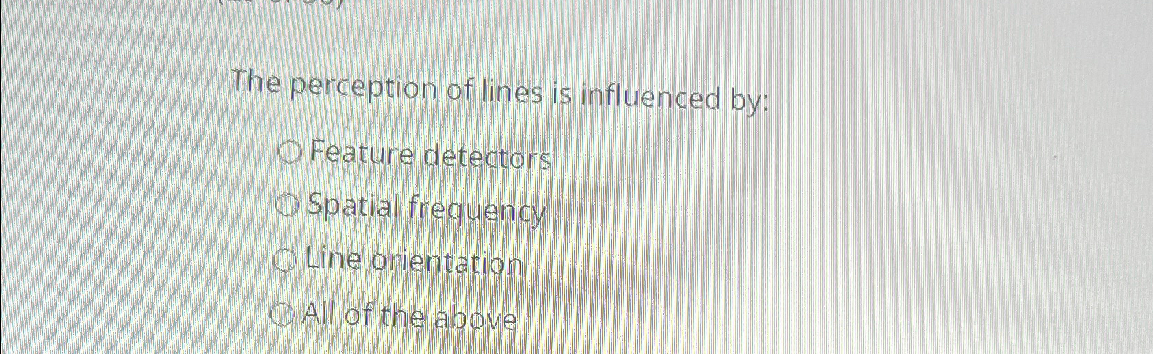 Solved The perception of lines is influenced by:Feature | Chegg.com