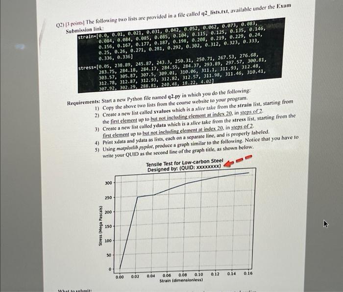 Solved Q2) (3 points) The following two lists are provided | Chegg.com