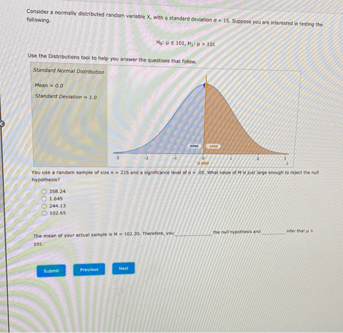 Solved Consider a normally distributed random variable X, | Chegg.com