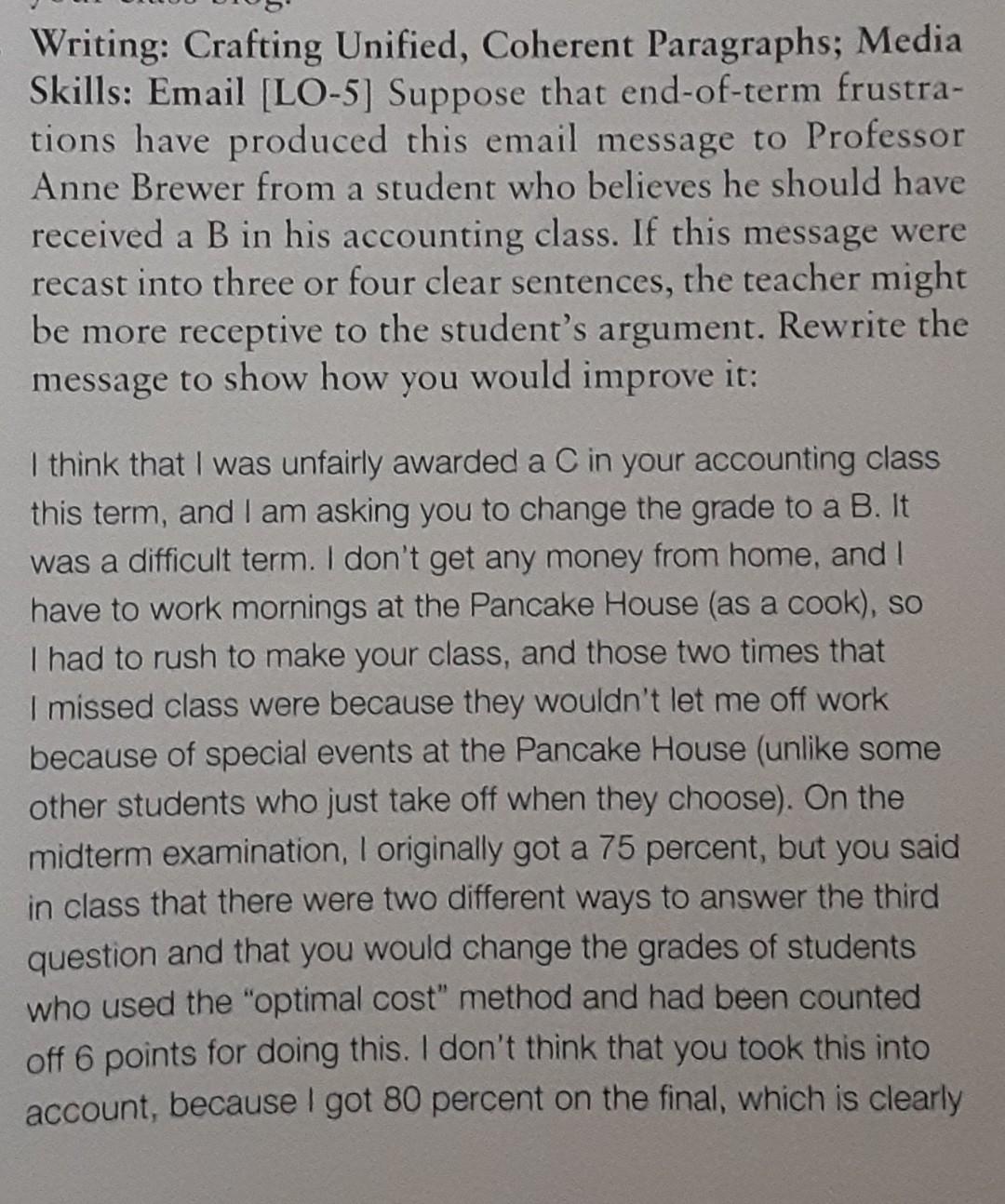 Writing: Crafting Unified, Coherent Paragraphs; Media | Chegg.com