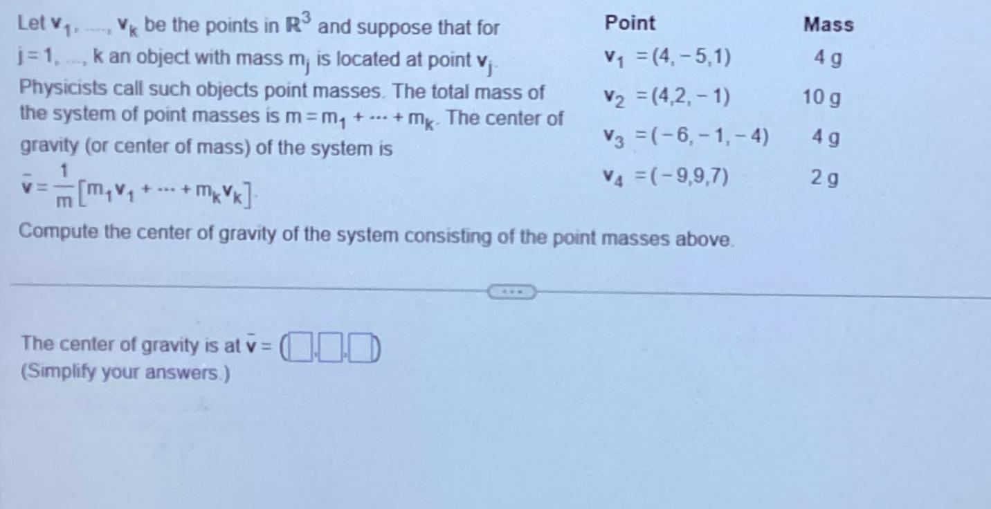 Solved Let v1,dots,vk ﻿be the points in R3 ﻿and suppose that | Chegg.com
