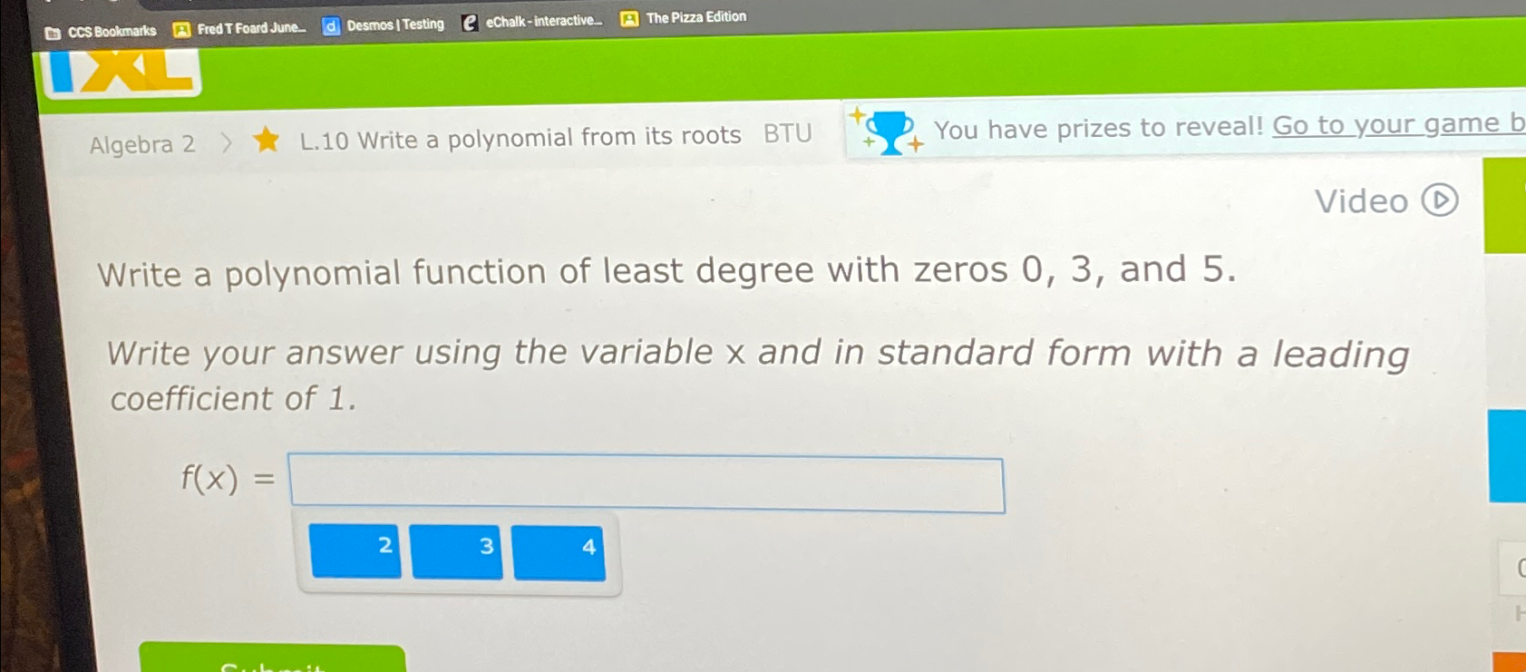 Solved Algebra 2L. 10 ﻿Write a polynomial from its | Chegg.com