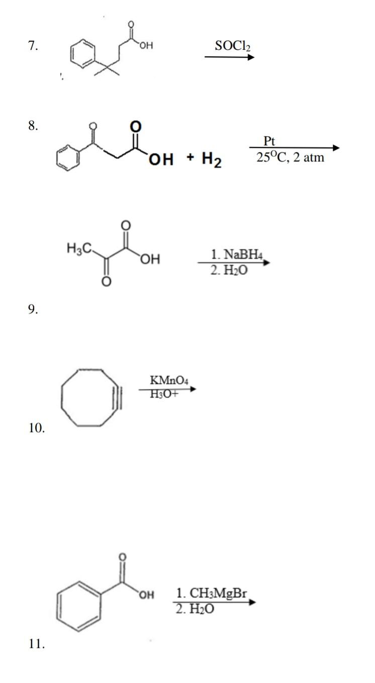 Solved 1. KMnO4 H3O+ 2. K2CrO4 H20, heat 3. H CrO3, H2O, | Chegg.com