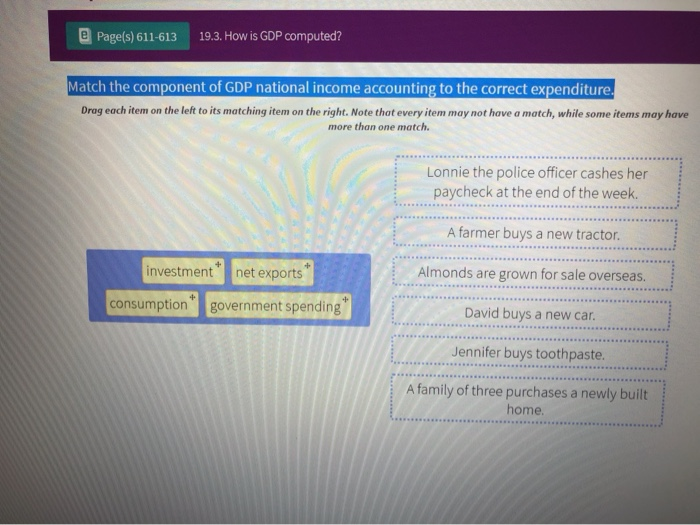 Solved e Page(s) 611-613 19.3. How is GDP computed? Match | Chegg.com