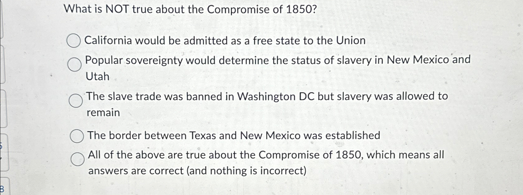 Solved What is NOT true about the Compromise of | Chegg.com