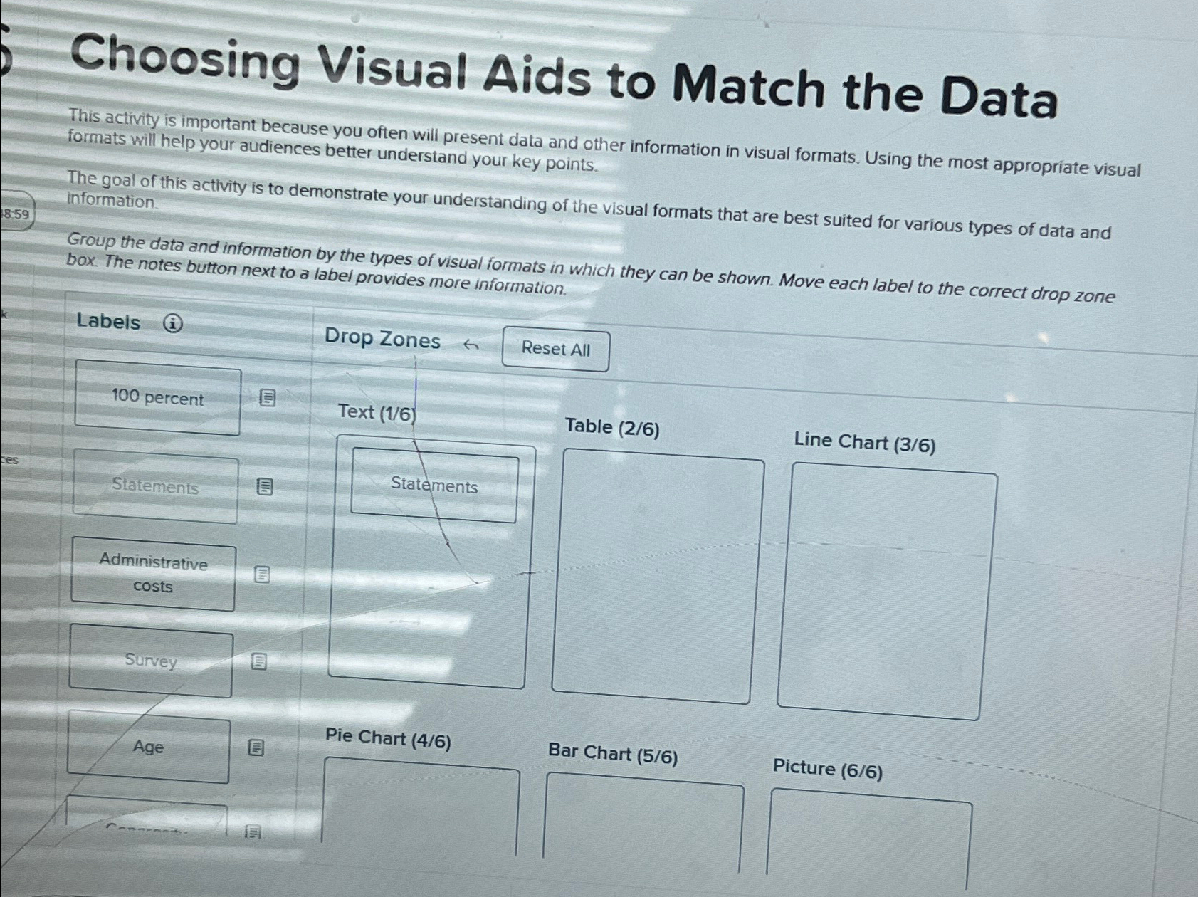 Solved Choosing Visual Aids to Match the DataThis activity | Chegg.com