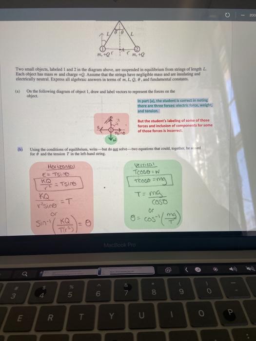 Solved 108 mor C. Two small objects, labeled 1 and 2 in the | Chegg.com