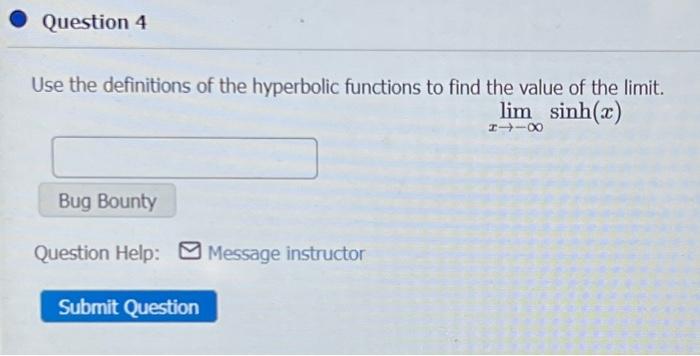 Solved Question 4 Use the definitions of the hyperbolic | Chegg.com