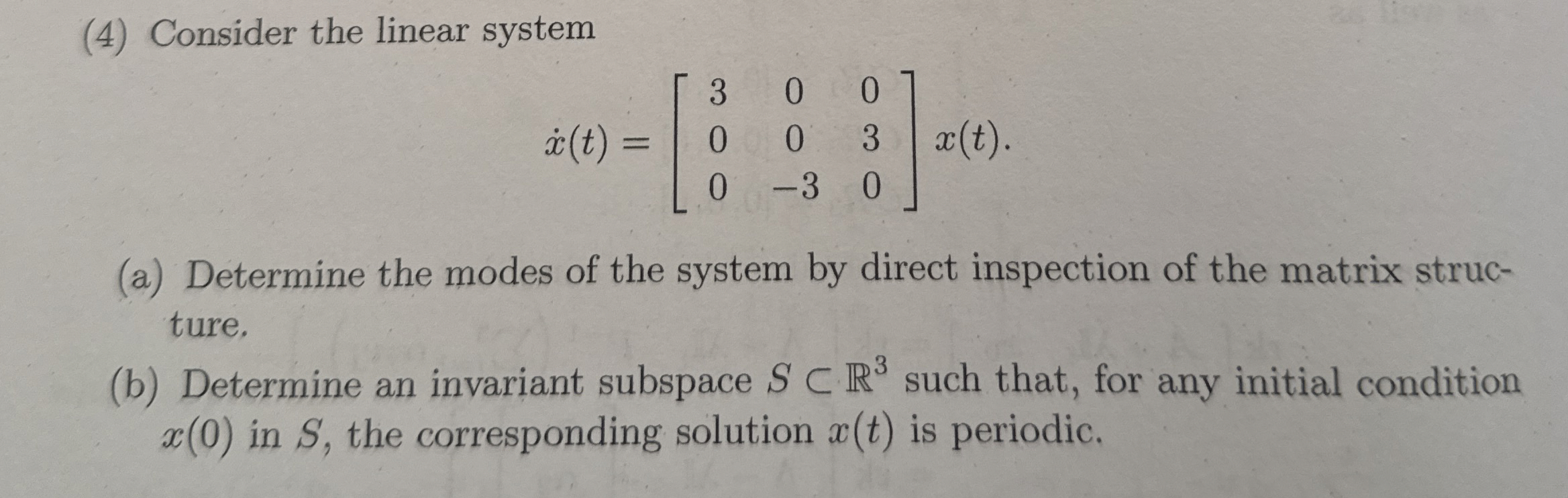 Solved (4) ﻿Consider the linear | Chegg.com