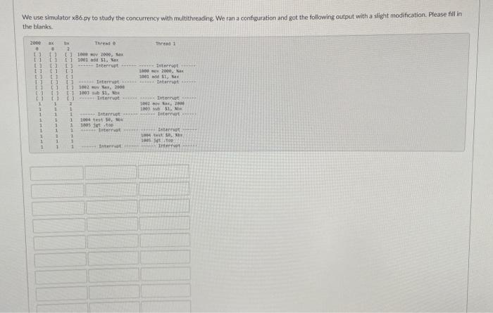 Solved We use simulator xa6 py to study the concurrency with | Chegg.com