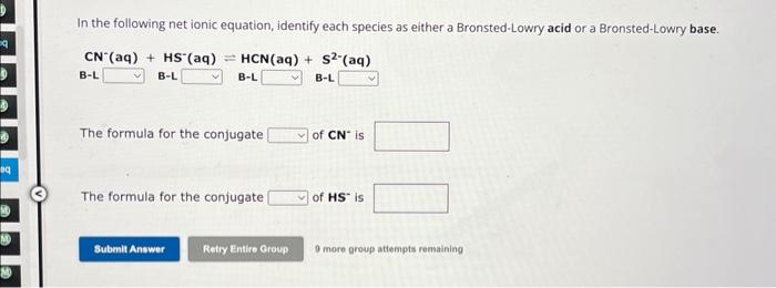 Solved In the following net ionic equation, identify each | Chegg.com