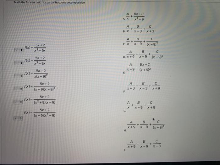 Solved Match the integrals in the left column with the | Chegg.com