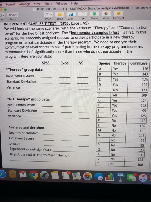 Solved art Format Arrange View Share Window Help PSYC 330 - | Chegg.com