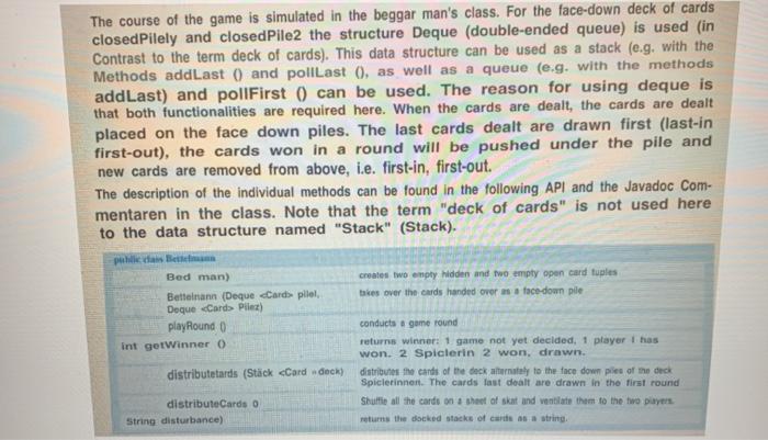 Solved 11 Task 4: Implementation of Card game 8) and wins | Chegg.com