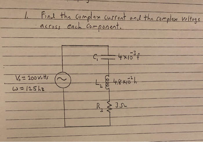 Solved Find the complex current and the complex voltage | Chegg.com