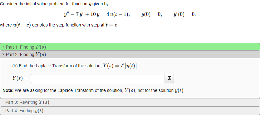 Solved Consider the initial value problem for function y | Chegg.com