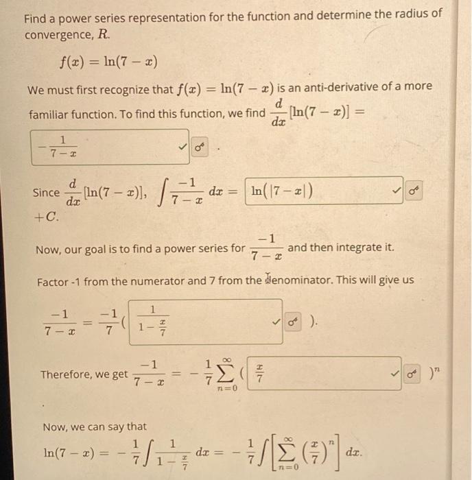 Solved Find a power series representation for the function | Chegg.com