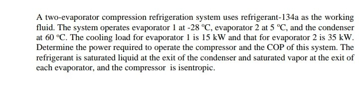 Solved A two-evaporator compression refrigeration system | Chegg.com