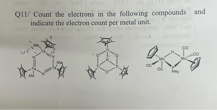 Solved baid aliu Q11/ Count the electrons in the following | Chegg.com