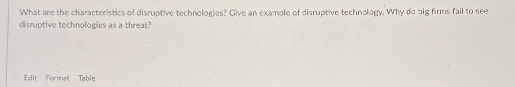 Solved What are the characteristics of disruptive | Chegg.com