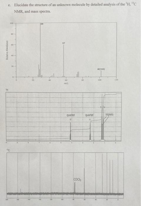 Solved e. Elucidate the structure of an unknown molecule by | Chegg.com
