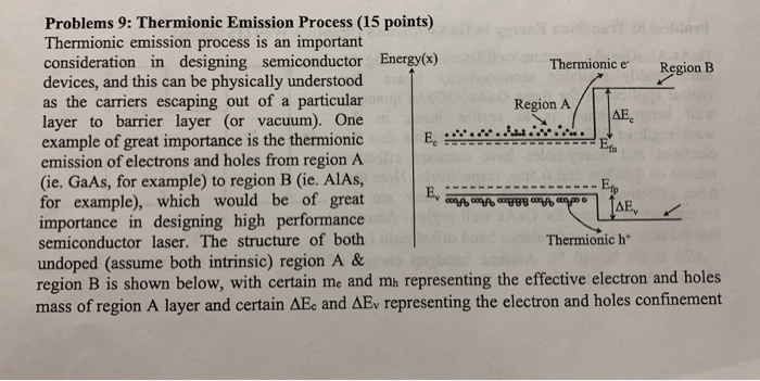 Thermionice Region B AE Problems 9: Thermionic | Chegg.com