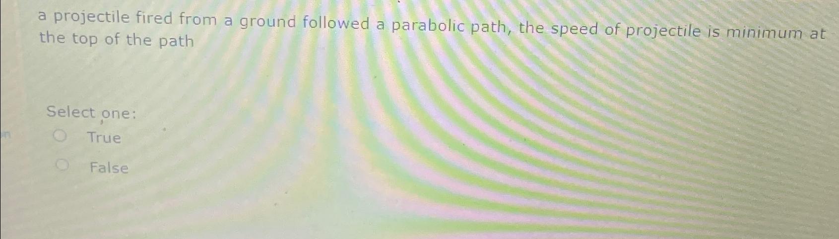 Solved a projectile fired from a ground followed a parabolic | Chegg.com