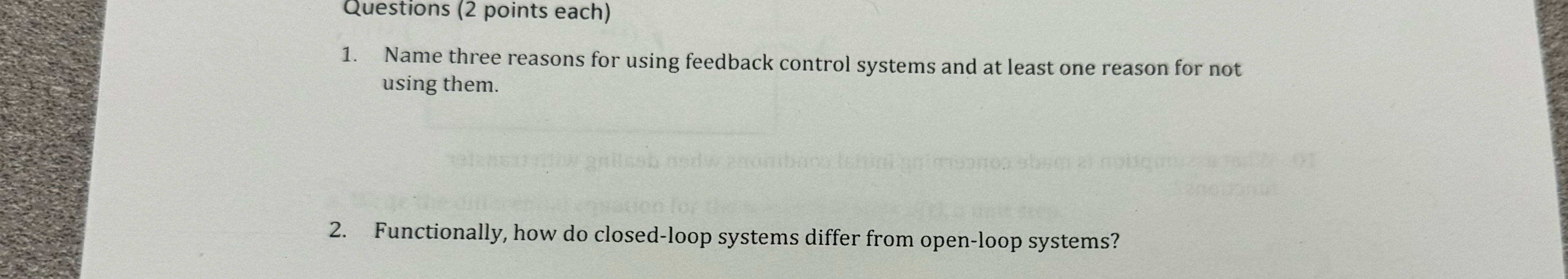 Solved Questions (2 ﻿points each)Name three reasons for | Chegg.com