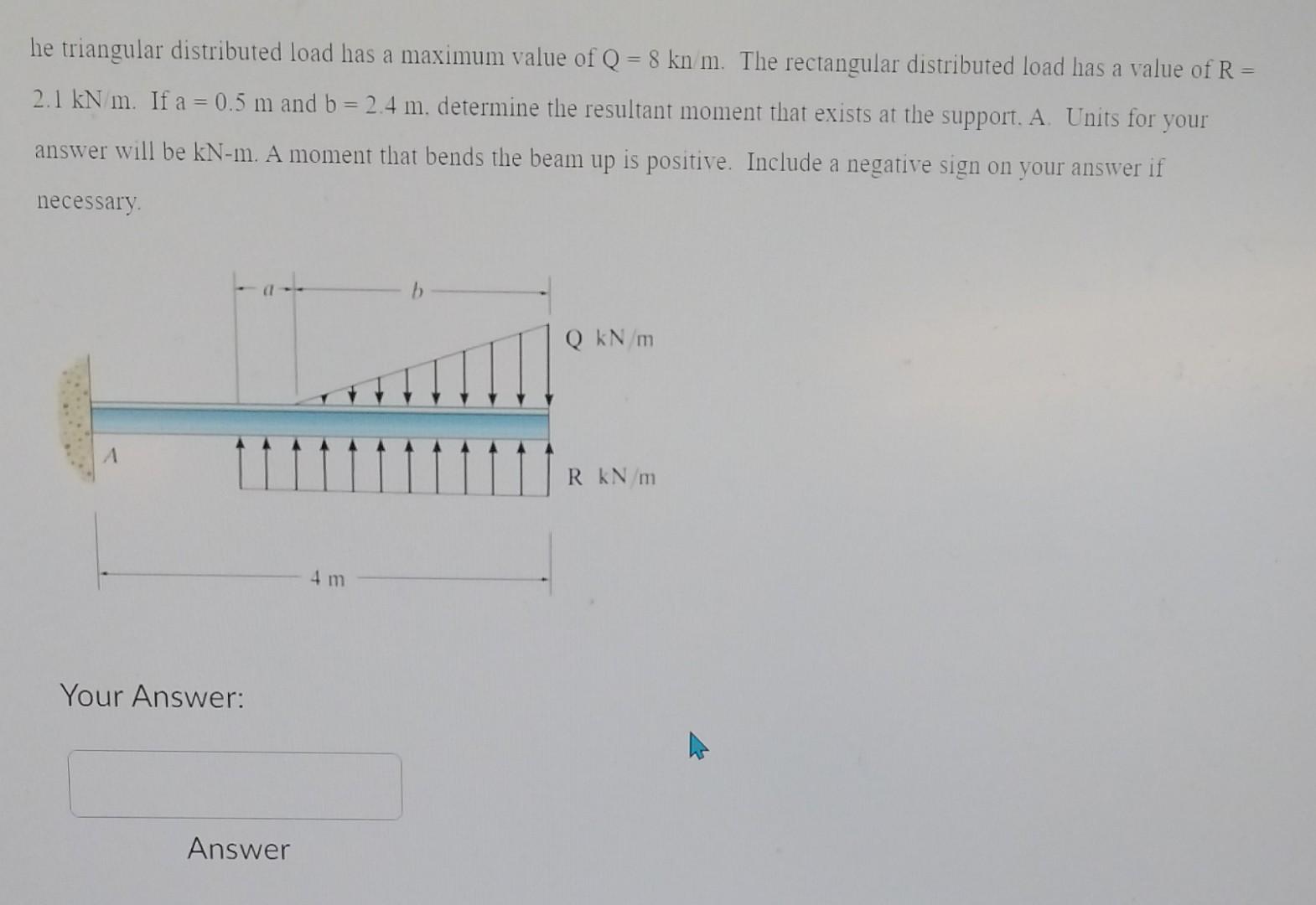 Solved he triangular distributed load has a maximum value of | Chegg.com