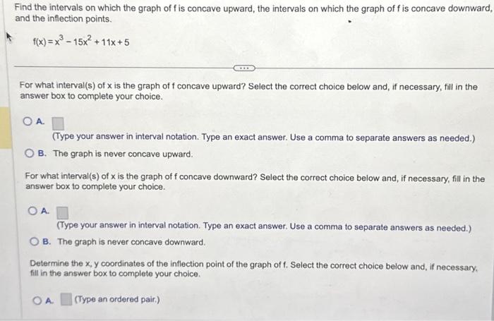 Solved Find the intervals on which the graph of f is concave | Chegg.com
