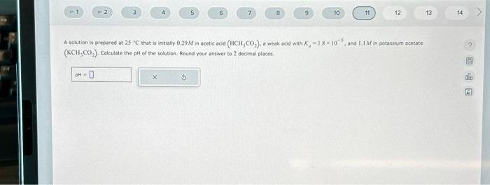 Solved (KCH3CO2). Calculate the pH of the solution. Round | Chegg.com