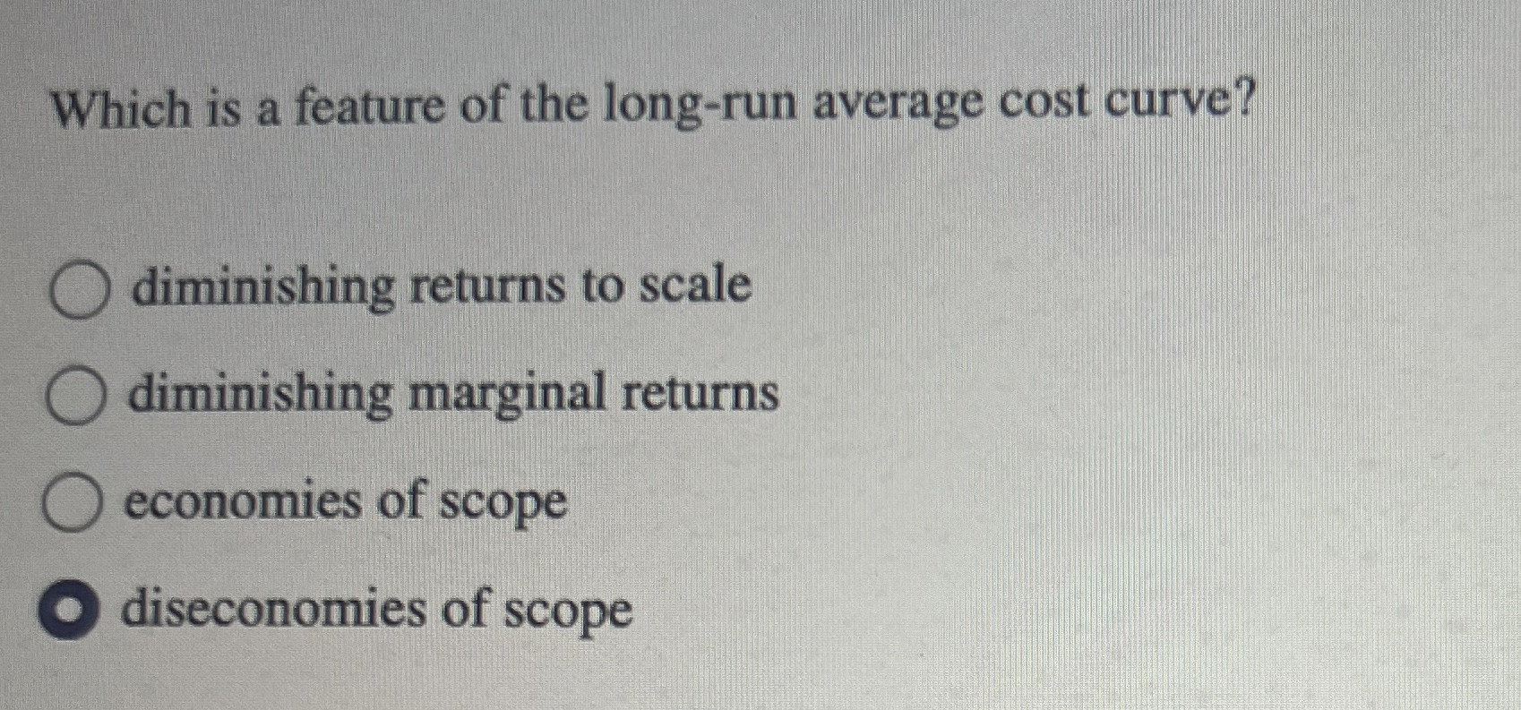 Solved Which is a feature of the long-run average cost | Chegg.com