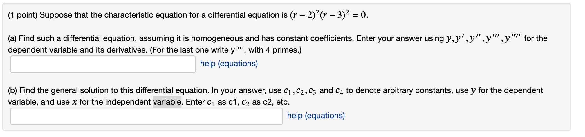 Solved Suppose that the characteristic equation for a | Chegg.com