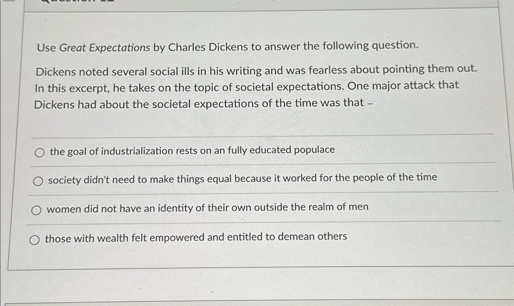 Solved Use Great Expectations by Charles Dickens to answer | Chegg.com