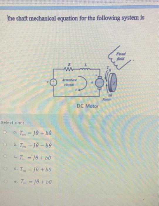 Solved the shaft mechanical equation for the following | Chegg.com