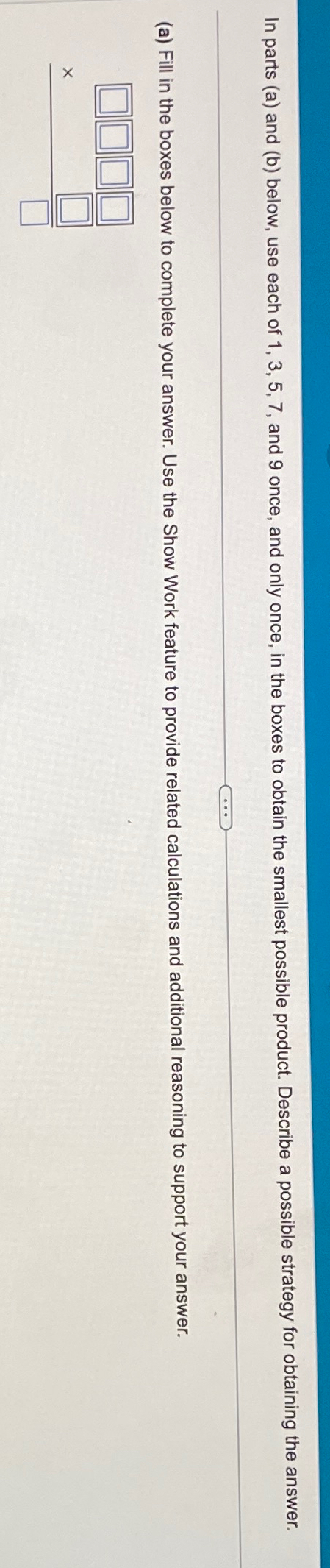 Solved In parts (a) ﻿and (b) ﻿below, use each of 1,3,5,7, | Chegg.com