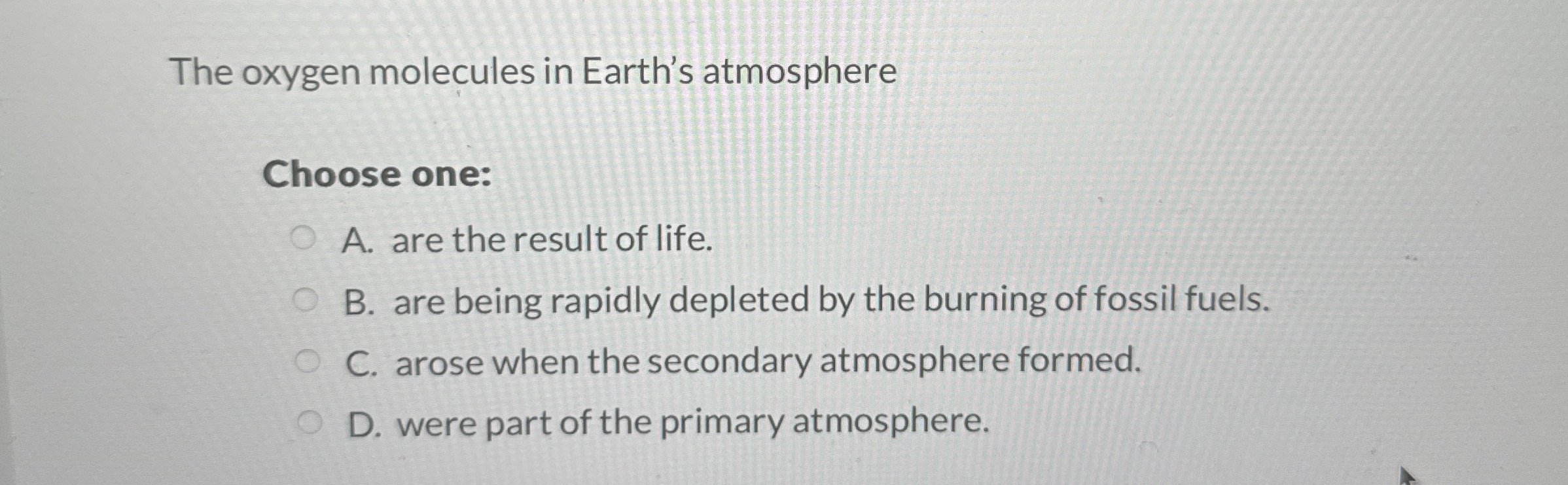 Solved The oxygen molecules in Earth's atmosphereChoose | Chegg.com