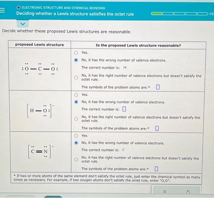 Solved Aleks Problem Deciding Whether A Lewis Structure Chegg