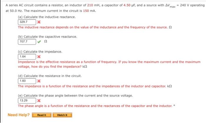 Solved A series AC circuit contains a resistor, an inductor | Chegg.com
