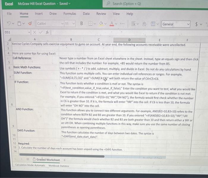Excel McGraw Hill Excel Question - Saved x Search | Chegg.com
