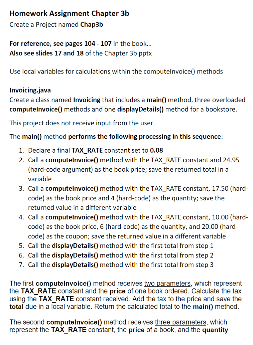 Solved sHomework Assignment Chapter 3bCreate a Project named | Chegg.com