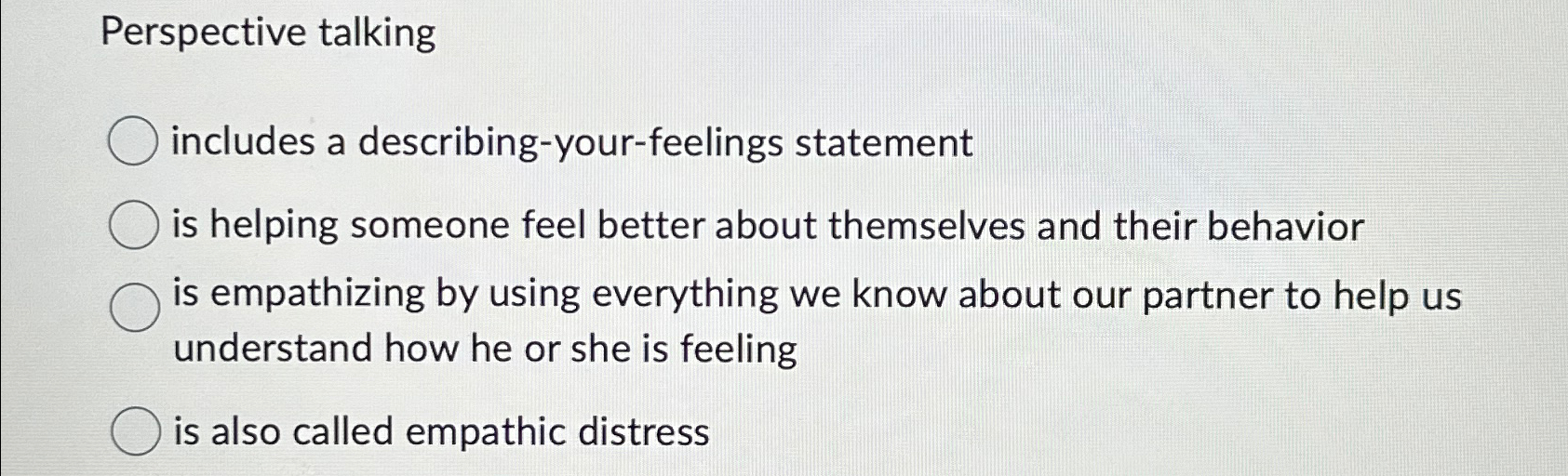 Solved Perspective talkingincludes a | Chegg.com