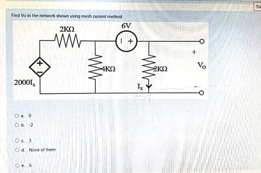 Solved Find Vo in the network shown using mesh current | Chegg.com