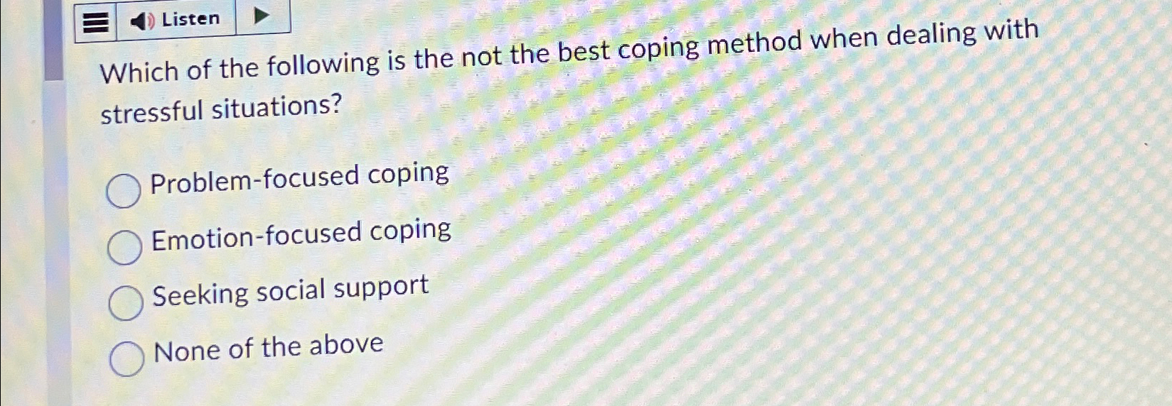 Solved Which of the following is the not the best coping | Chegg.com