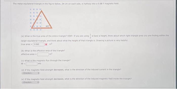 Solved The metal equilateral triangle in the figure below, | Chegg.com